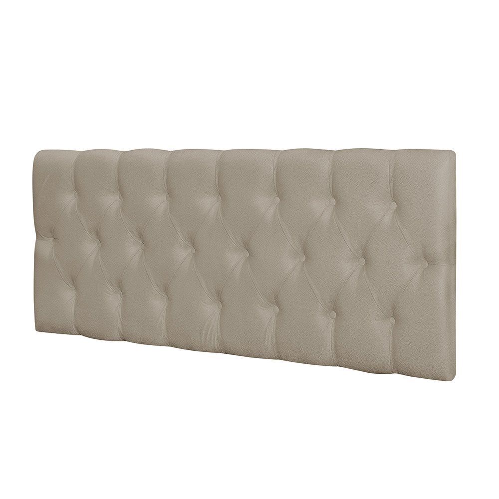 Painel Cabeceira Paris Queen para Cama Box 1,58 Corino Bege ...
