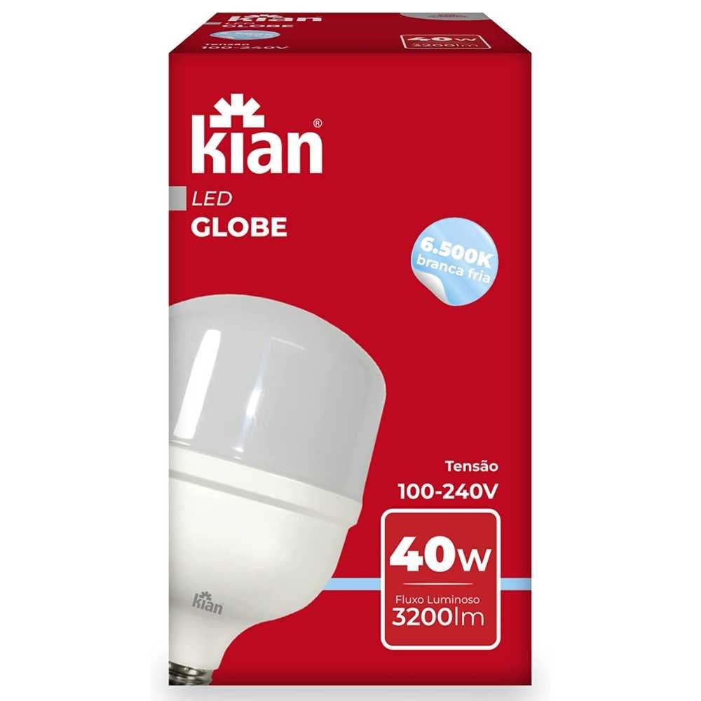 Lâmpada Led 40W Kian Alta Potência Luz Forte Branca 6.500K Base E27 ...