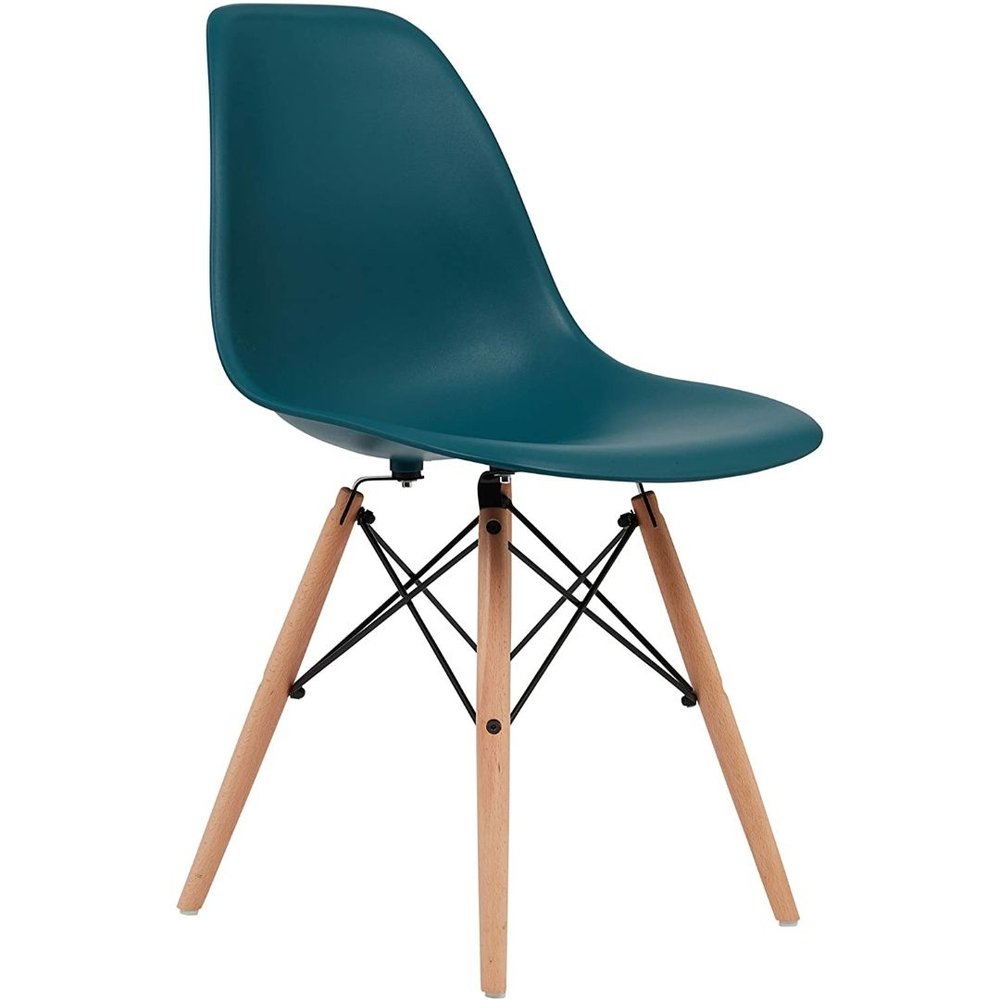 Cadeira Charles Eames Wood Design Eiffel Pés Madeira Natural:Verde Musgo | MadeiraMadeira