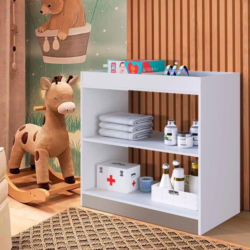 Comoda Infantil Trocador Branco Miles Shop Jm | MadeiraMadeira