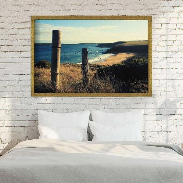 Quadro com Moldura Beach Paradise Dourado - Grande | MadeiraMadeira