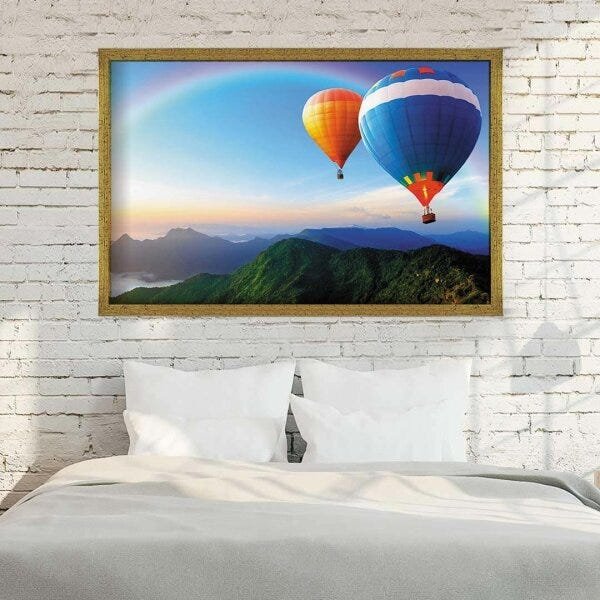 Quadro com Moldura Arco Íris Dourado - Médio | MadeiraMadeira