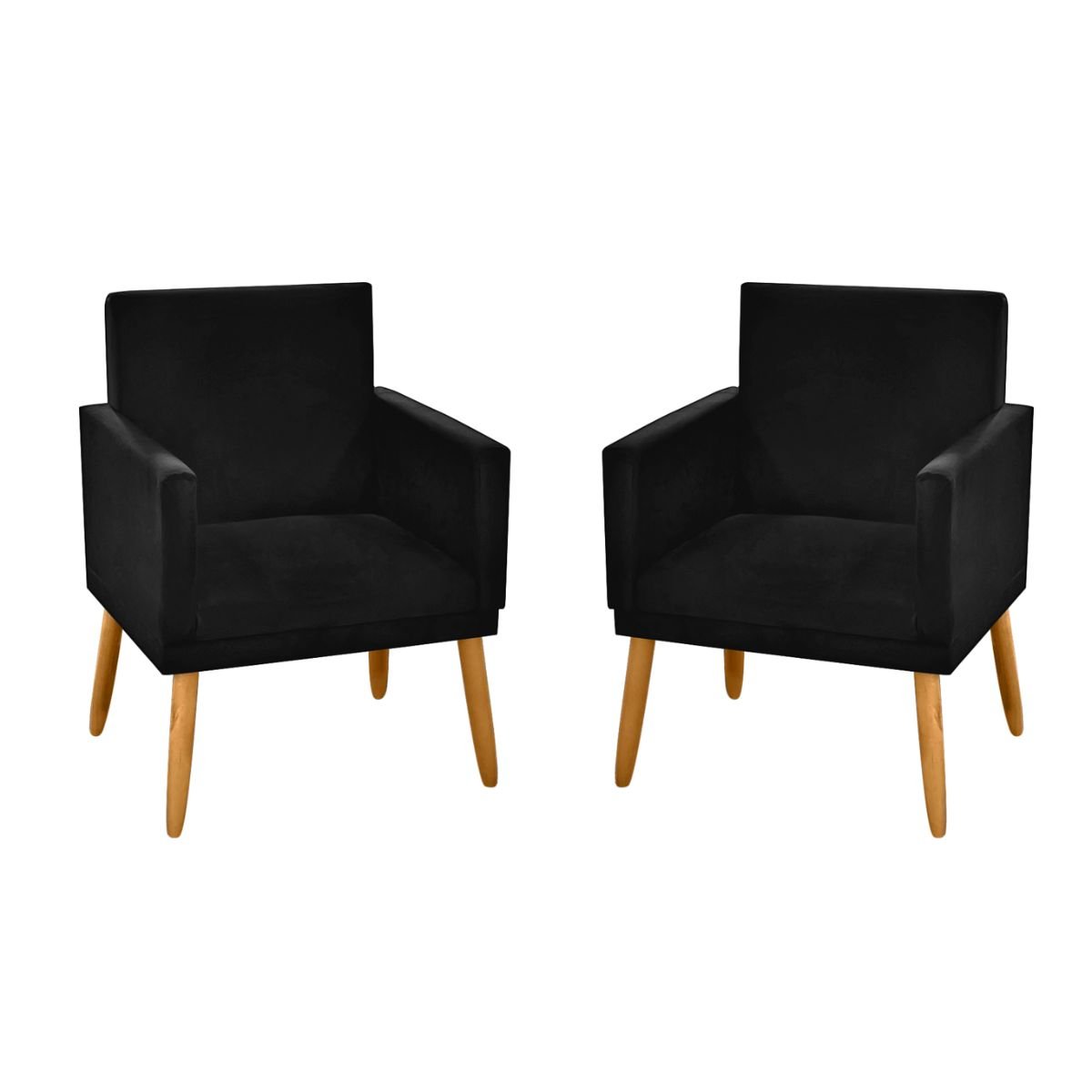 Kit 2 Poltronas Cadeira Decorativa Sala de Estar Recepção Nina c ...