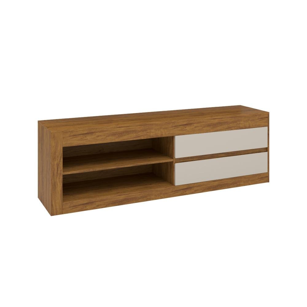 Rack com Painel para TV 55 Polegadas Fama Imbuia e Off White 180cm ...