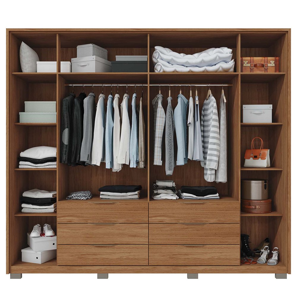 Guarda Roupa Casal Maximus 6 Portas 6 Gavetas Marrom Caemmun | MadeiraMadeira