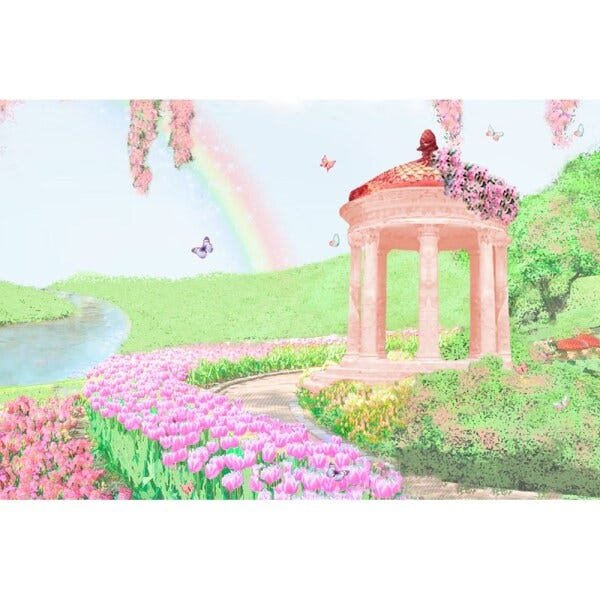 Painel De Tecido Sublimado Coreto e Jardim | MadeiraMadeira