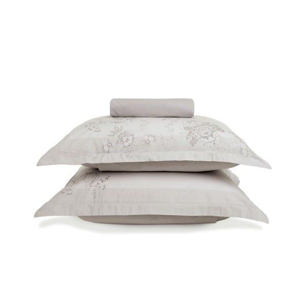 JOGO DE LENÇOL KING KARSTEN 193X203 180 FIOS ALGODÃO GIANA CINZA ...