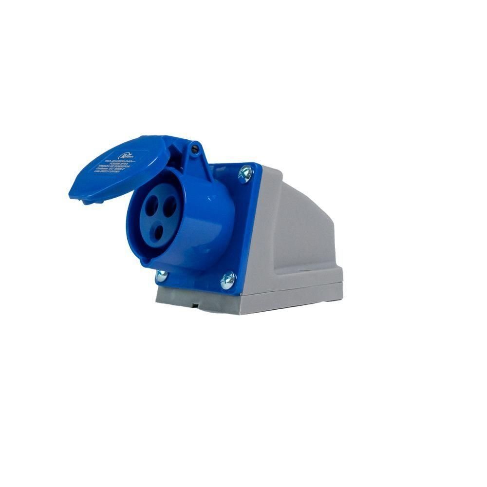 Tomada Sobrepor Industrial 2p+t 16a 6h 220v Azul | MadeiraMadeira