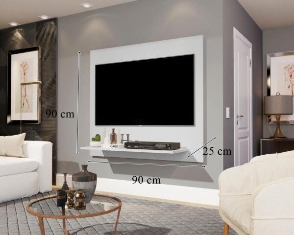 Painel Sala para TV até 32 Polegadas Wood Off White | MadeiraMadeira
