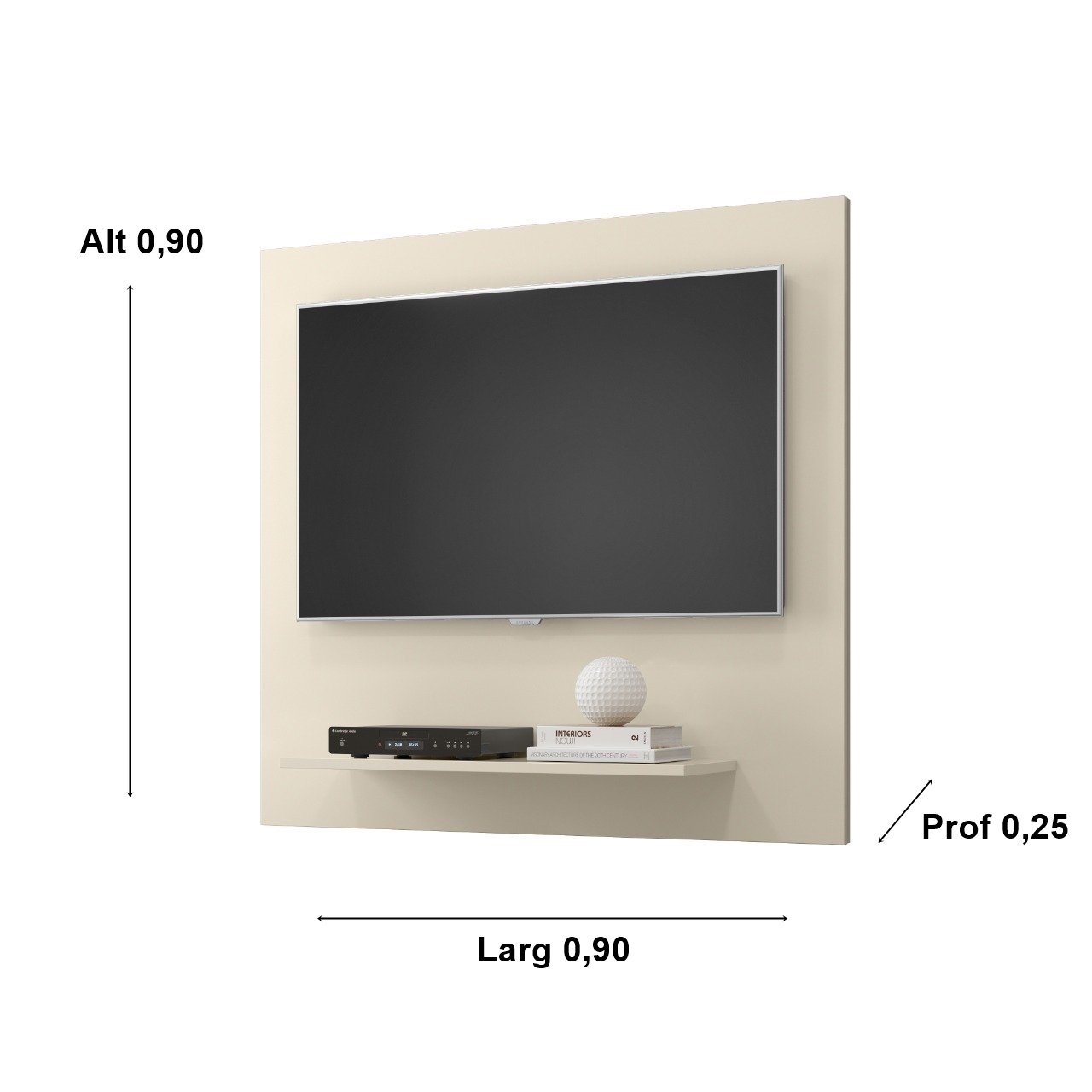 Painel Sala para TV até 32 Polegadas Wood Off White | MadeiraMadeira