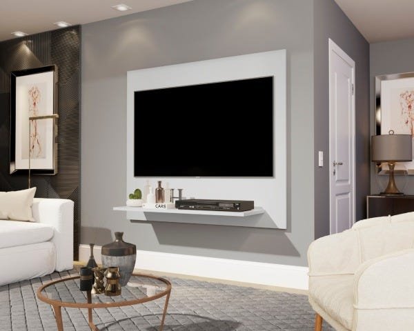 Painel Sala para TV até 32 Polegadas Wood Branco | MadeiraMadeira