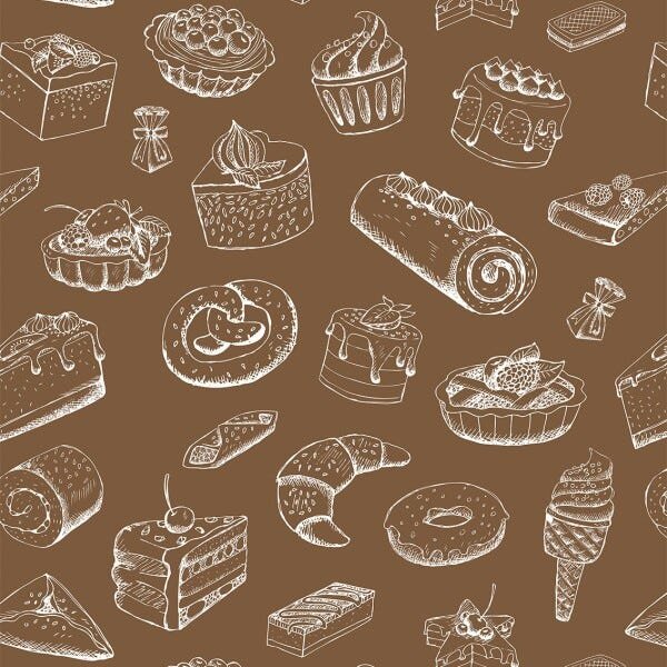 Papel de Parede Adesivo Confeitaria Doceria Doces Bolos Tortas ...