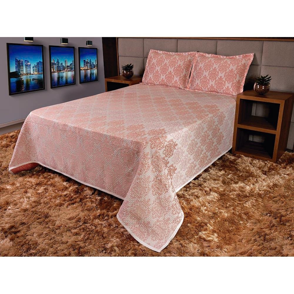 Kit Colcha Solteiro MontBlanc Imperatriz 12 Rosa - J Serrano | MadeiraMadeira