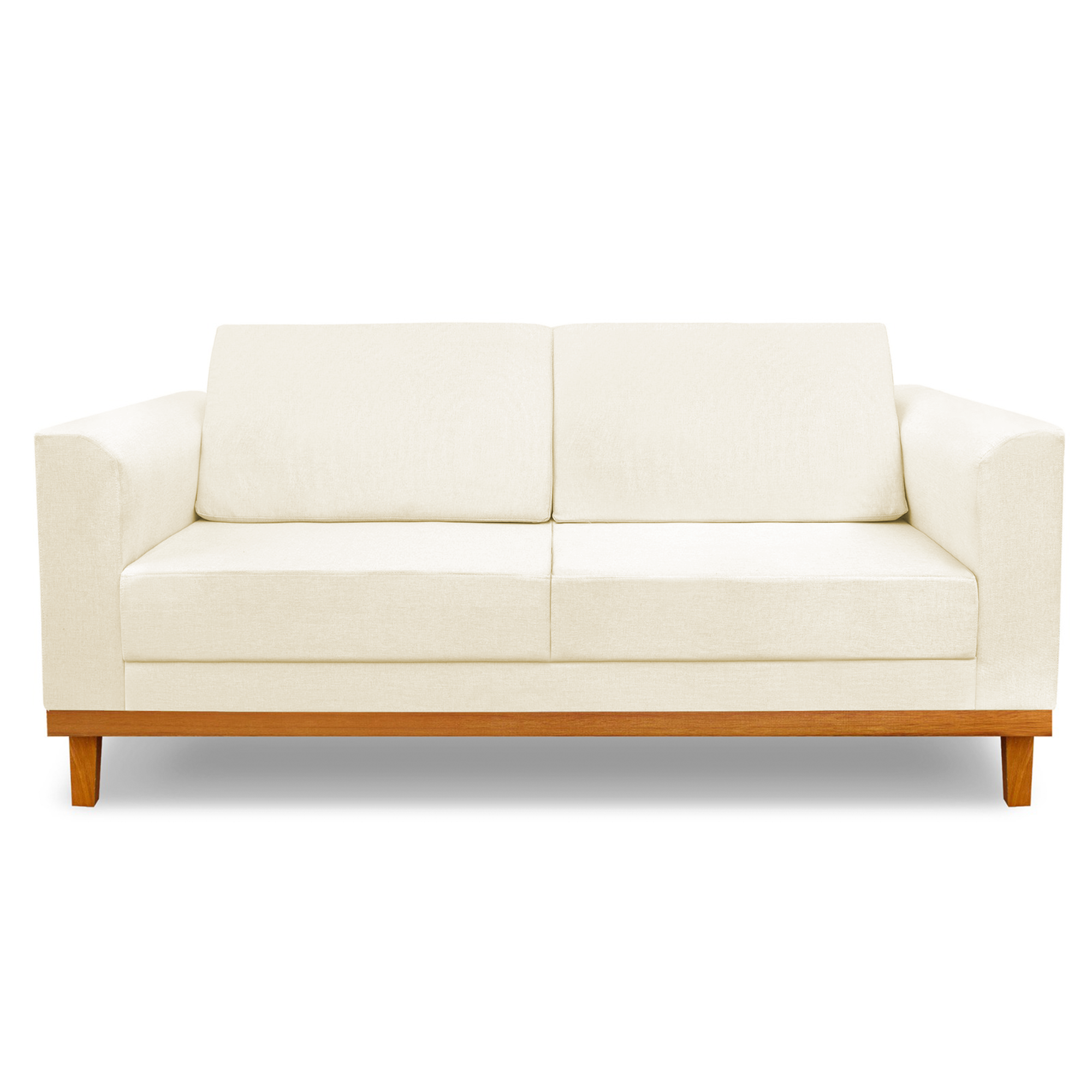 Sofa Beny Premium 1,80 Courvim Bege Base Madeira | MadeiraMadeira