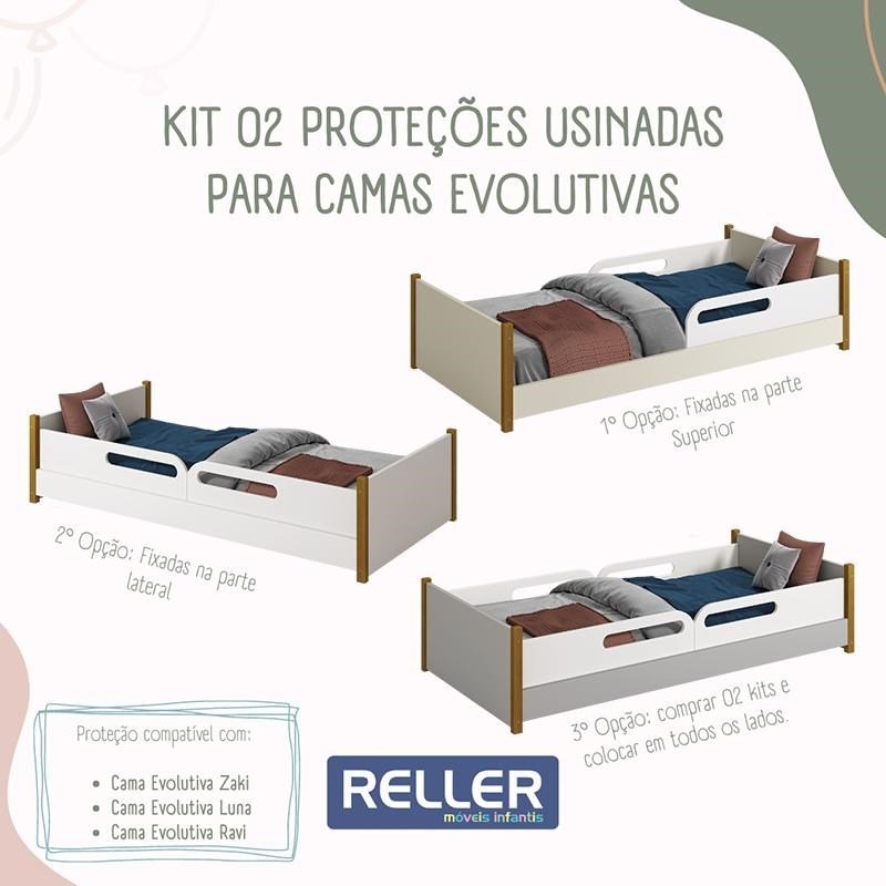 Cama Evolutiva Ravi Rosa Fosco com Pés Amadeirado e Proteção Lateral ...