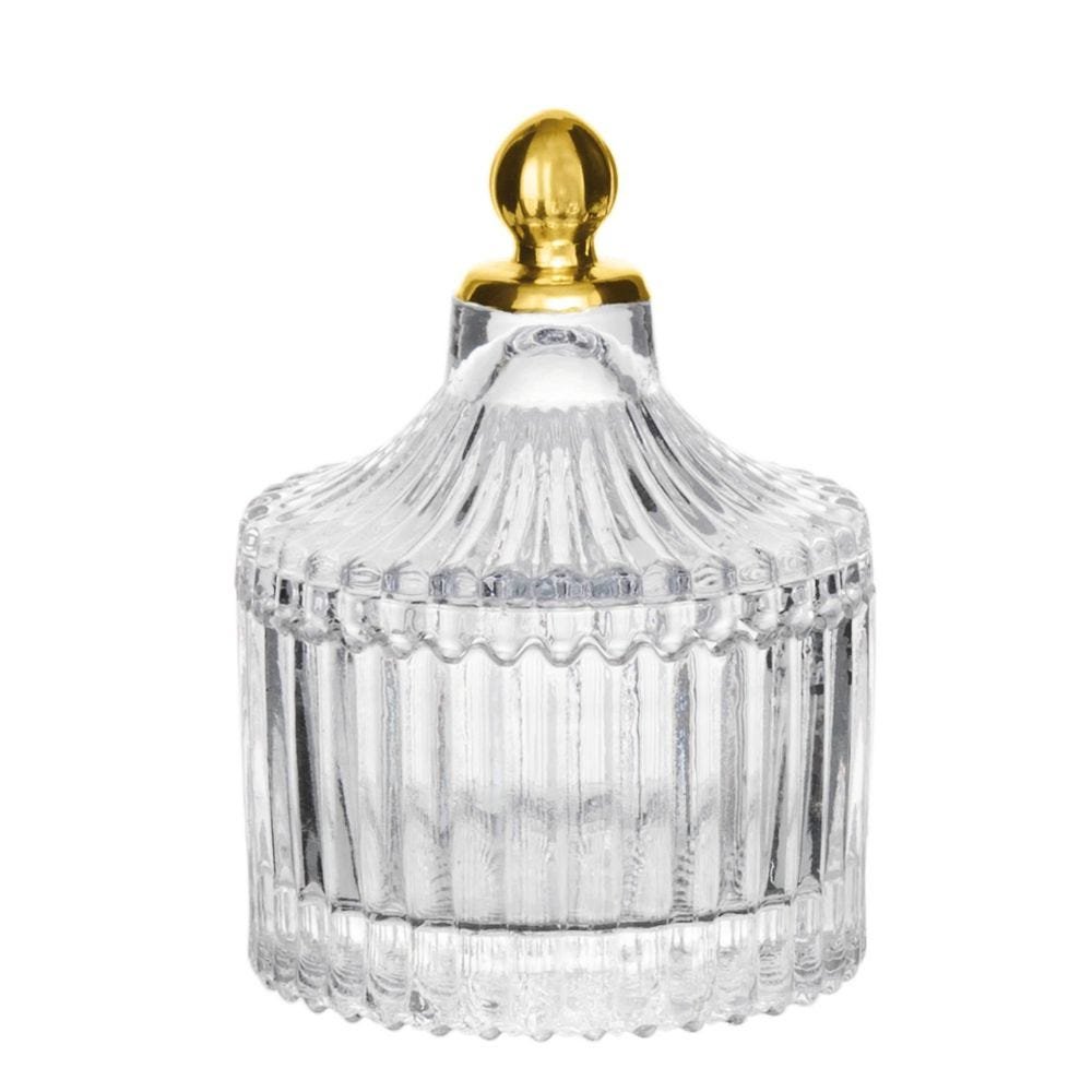 Pote Decorativo em Vidro Canelado 9cmx6 | MadeiraMadeira