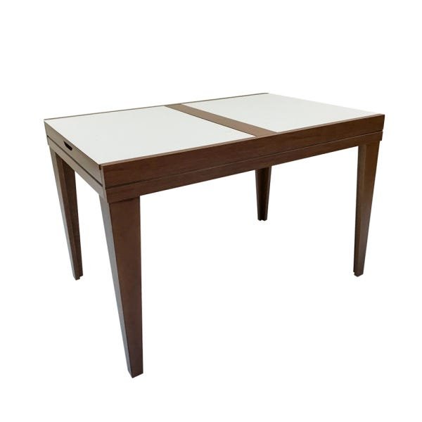 Mesa Paris 1,20x0,80cm Fechada-1,80x0,80cm Aberta Imbuia/Off White ...