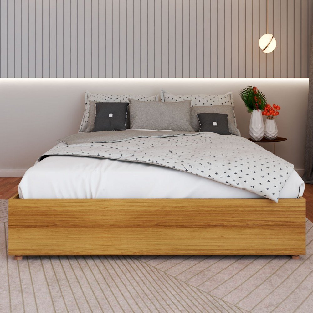 Cama Box Casal Alasca Cinamomo - Pnr Móveis | MadeiraMadeira