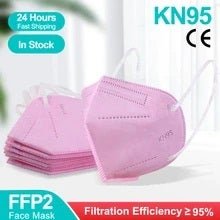 Kit 10 Máscara de Proteção com Elástico (Orelha) KN95 N95 PFF2 - Rosa ...
