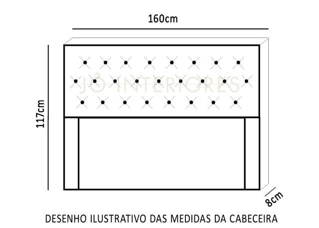 Cabeceira Queen Modelo Fixa no Box 160x117cm Na Cor Bege Com Botões Na ...