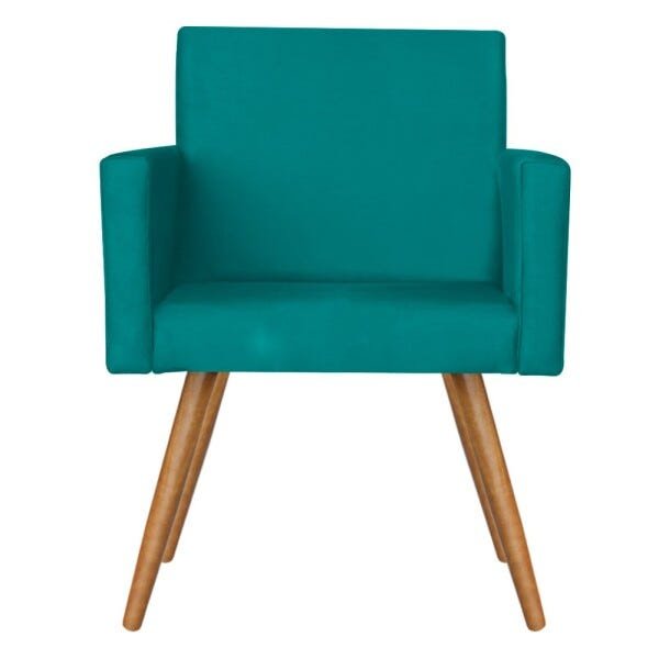 Poltrona Nina Decorativa Suede Azul - D'Rost | MadeiraMadeira