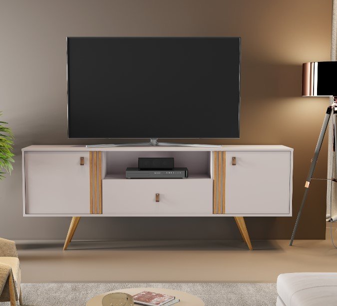 Rack para TV até 70'' Polegadas Sublime JCM Móveis Off White/Cinamomo ...