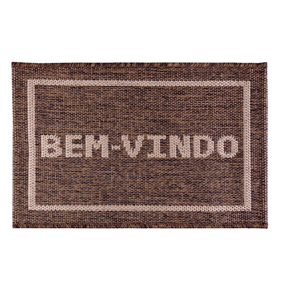 Capacho Eco Nature Bem Vindo-4 70 Marrom 0,40x0,60m | MadeiraMadeira