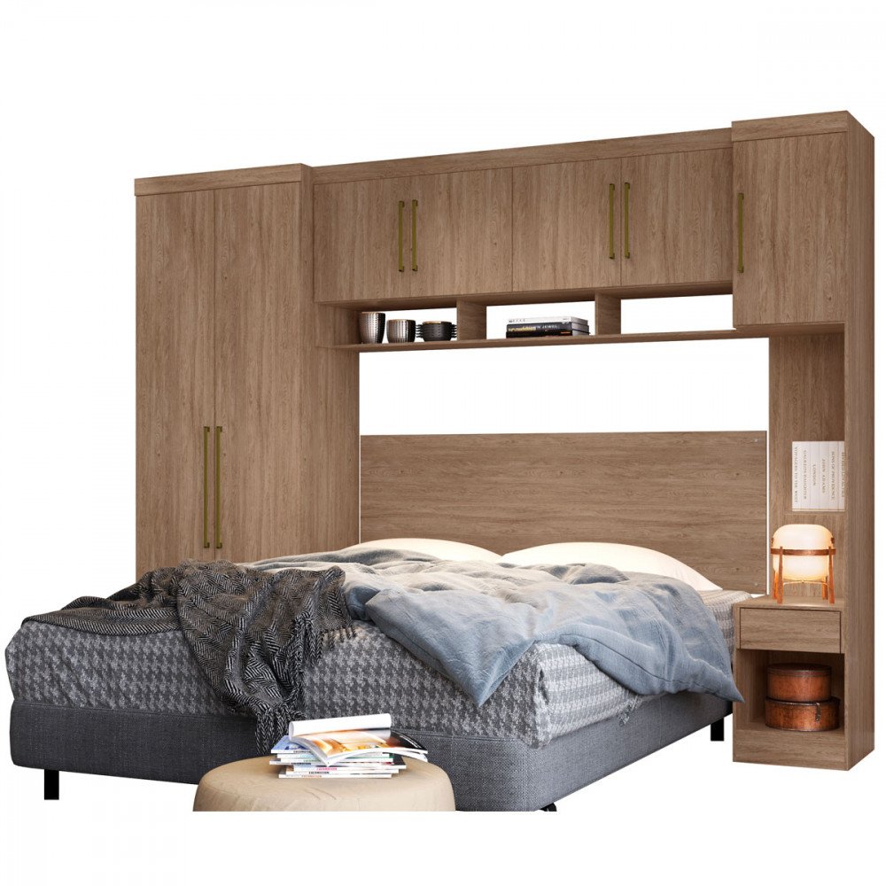 Quarto Modulado para Casal 7 Portas e 3 Gavetas Composição 4 Modena ...