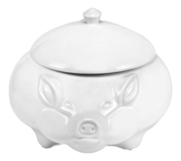 Sopeira Porco Em Porcelana - 3 Litros - Branca - Feijoada | MadeiraMadeira