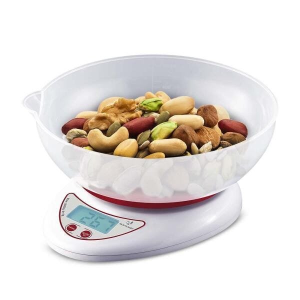 BALANÇA DE COZINHA COM CUBA PESA SOLIDOS E LIQUIDOS ATÉ 5KG MULTILASER ...