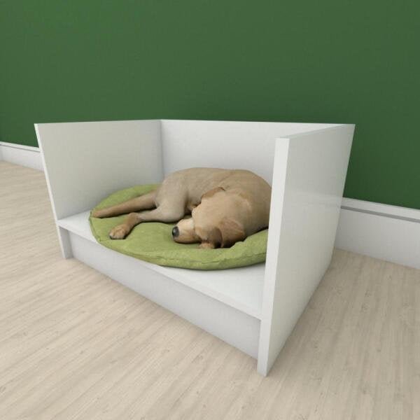 Mesa de cabeceira bercinho para cachorro em mdf Branco | MadeiraMadeira