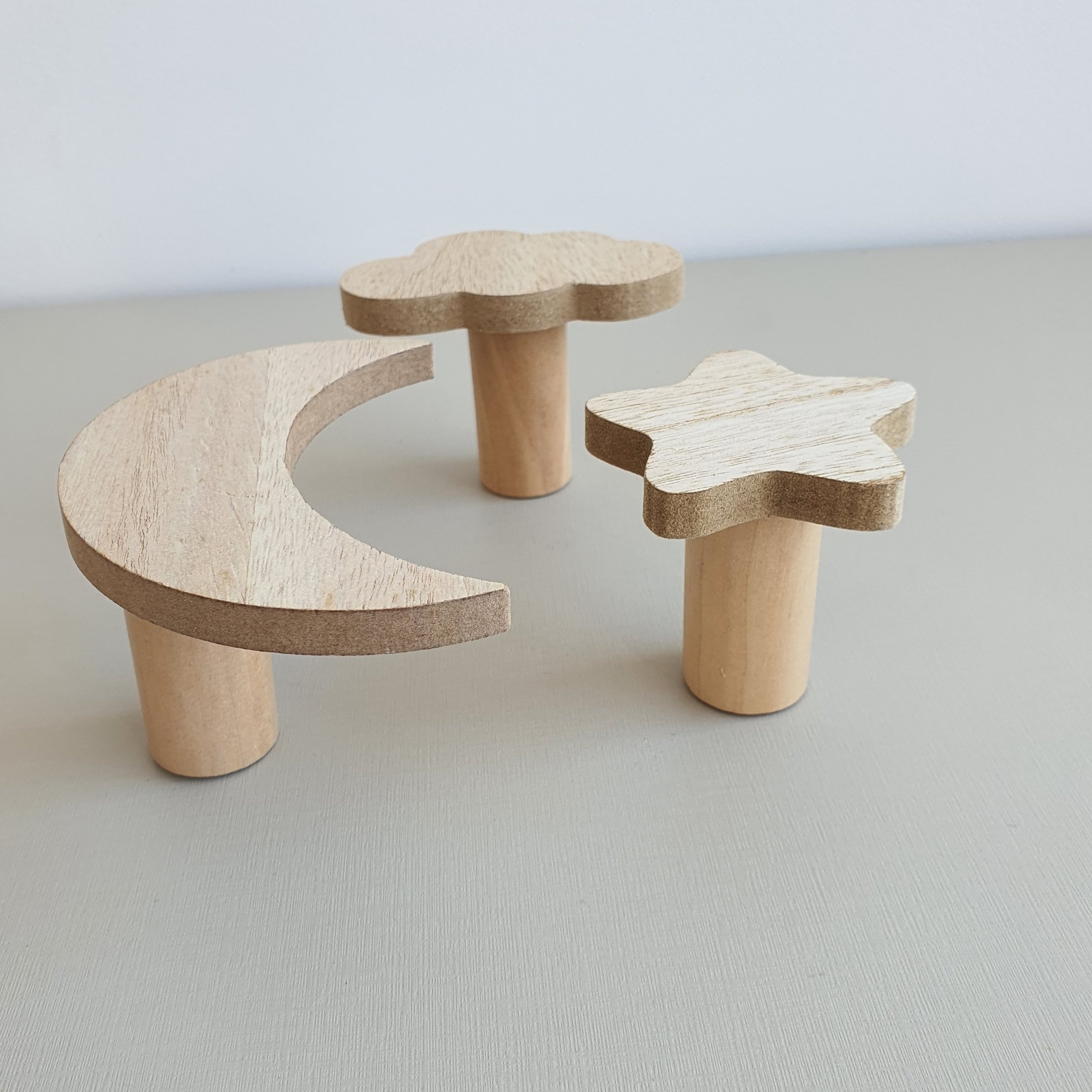 Hanger de Parede Estrela, Nuvem, Lua Night Sky de MDF | MadeiraMadeira