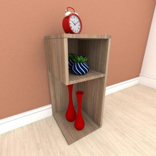 Mesa lateral para sofá formato minimalista em mdf Amadeirado ...