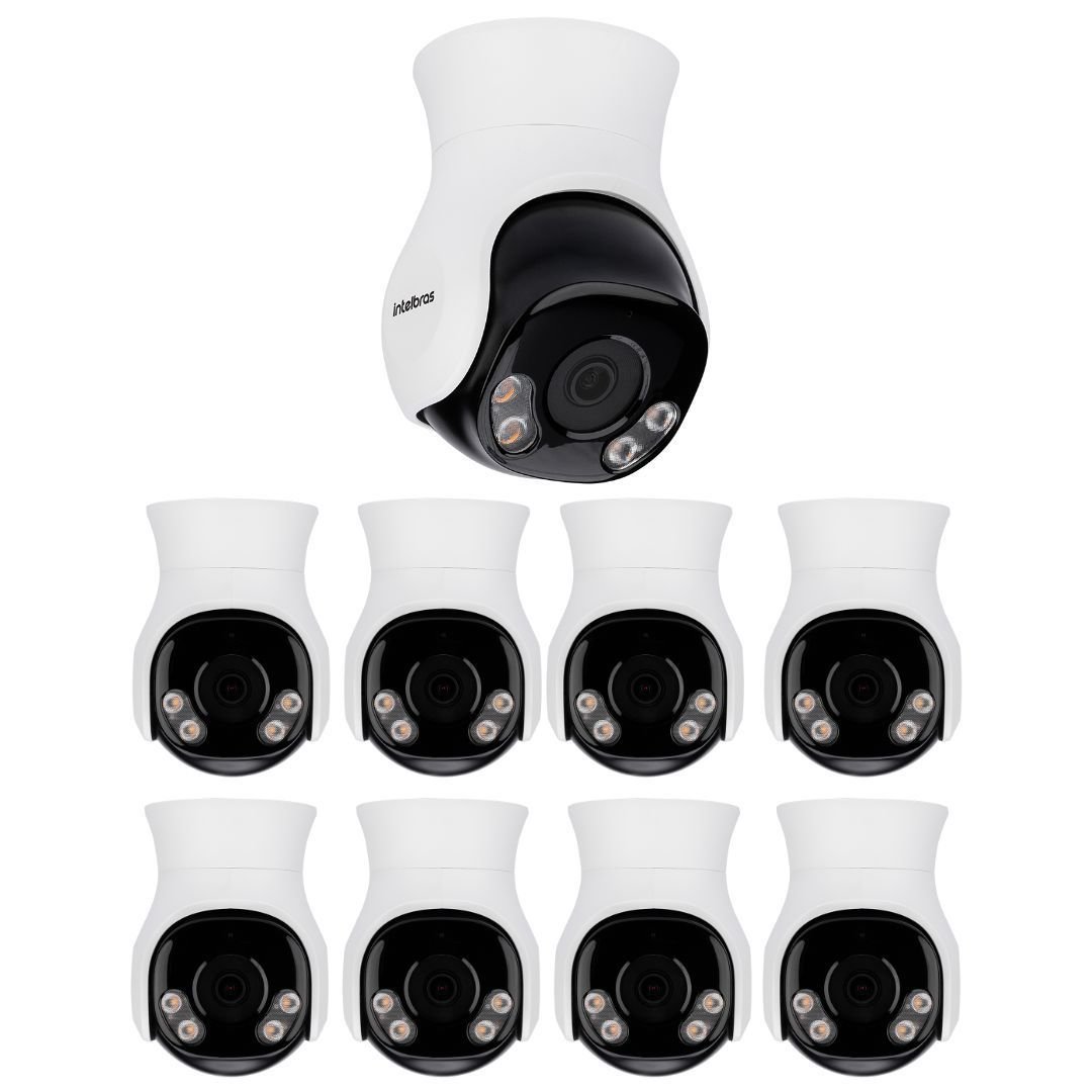 Kit 9 Câmeras Hdcvi 2 Megapixels 360º Full Color 40m Vhd 3200 Mini Sd ...