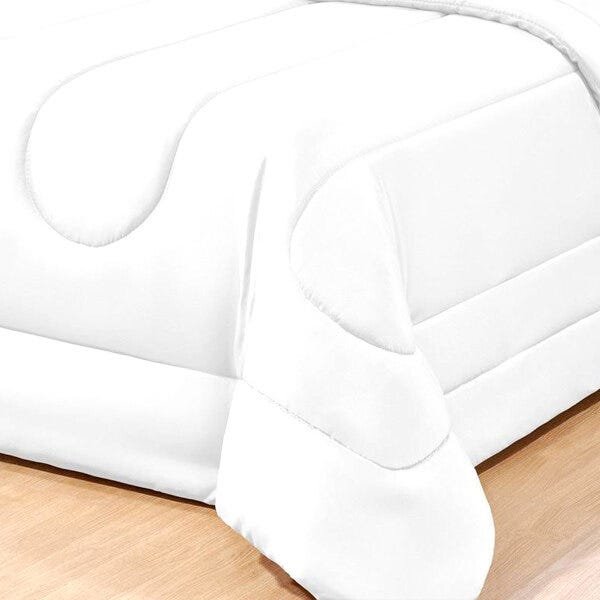 Edredom Branco Liso Queen Size 2,40m x 2,20m Clássico Clean 1 Peça ...