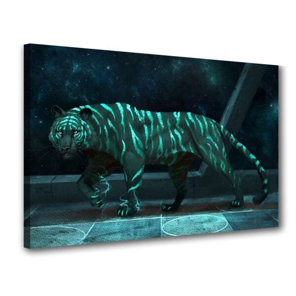 Quadro Decorativo Tigre Verde P425 | MadeiraMadeira