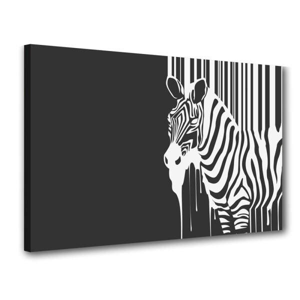 Quadro Decorativo Zebra Preto e Branco | MadeiraMadeira