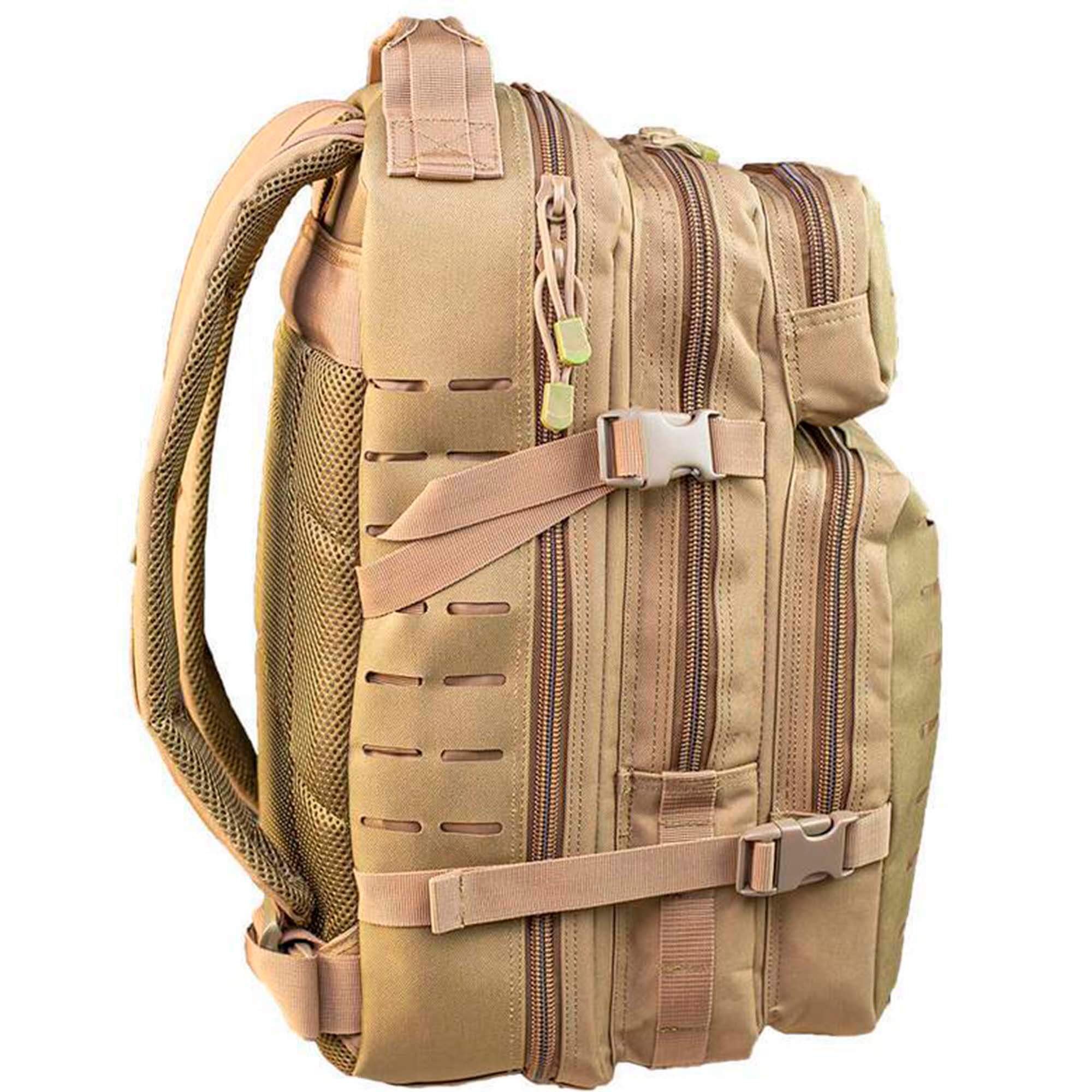 Mochila Tática Modular Laser Cut Molle Us Assault - Marrom | MadeiraMadeira