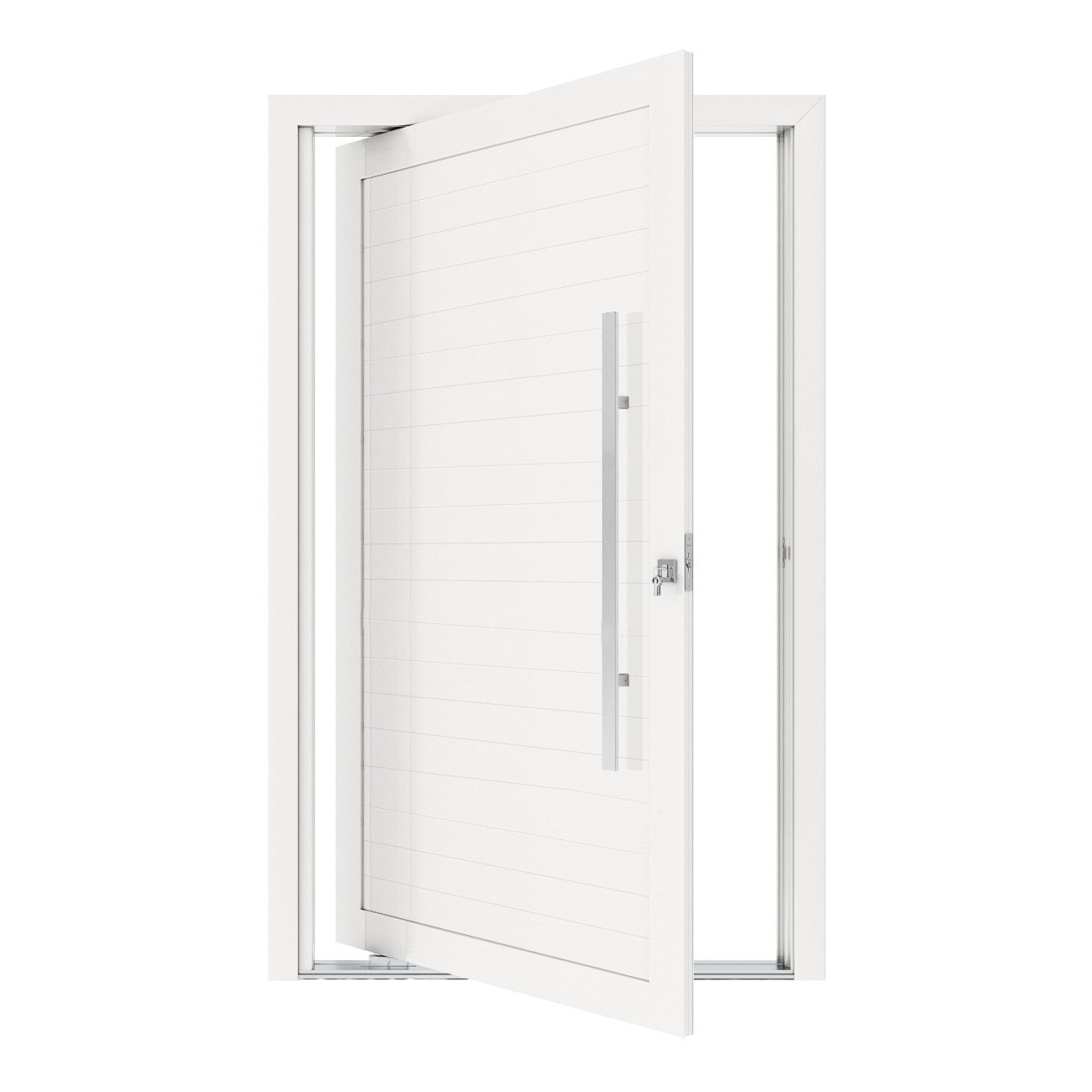 Porta Pivotante Alumínio Branco Lambril Com 1 Fechadura Sem Frisos:1270 ...