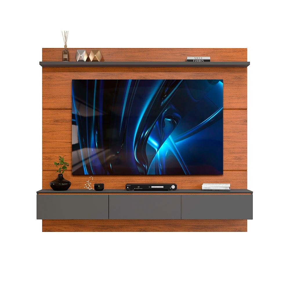 Painel Para Sala TV Até 65 Polegadas Freijó Cinza Urbano Mabbel Shop JM ...