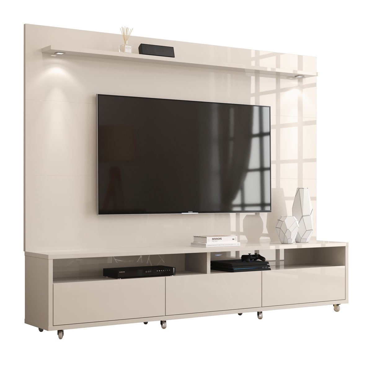Rack Com Painel Aspen 2.2 Off White – MóveisAqui | MadeiraMadeira