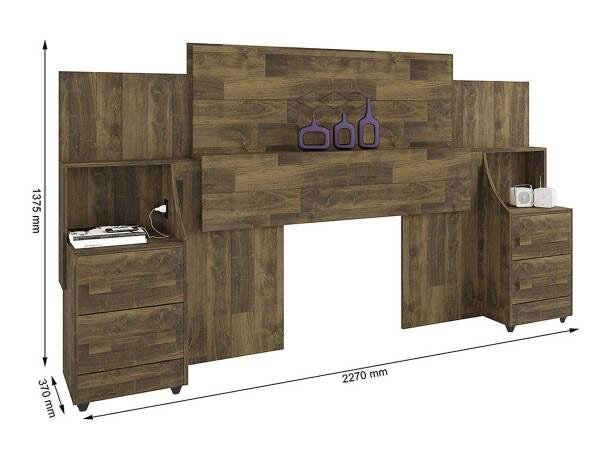 Cabeceira de Casal Extensível Síria Amadeirado - RV Móveis | MadeiraMadeira