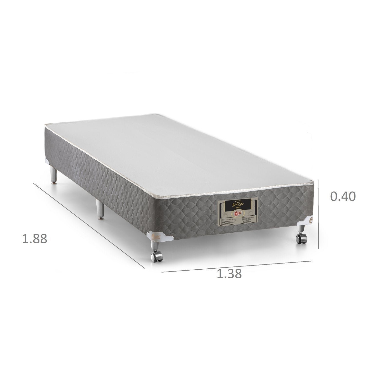 Base Box Casal 138x188x27cm em Suede Si Gold Star Castor | MadeiraMadeira