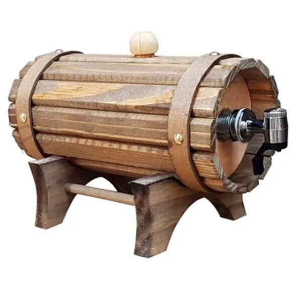 Pingômetro Rústico Barril Madeira 1L - PEDREIRA COMPRAS | MadeiraMadeira