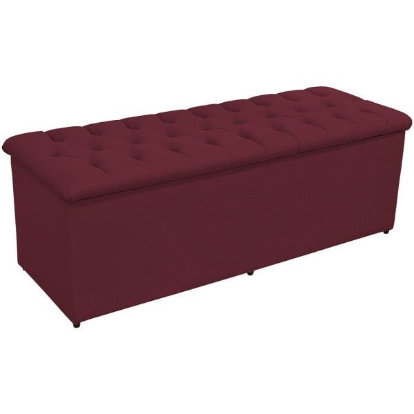 Calçadeira Baú Decorativa Amy L02 Capitonê Suede Marsala 140x50cm ...