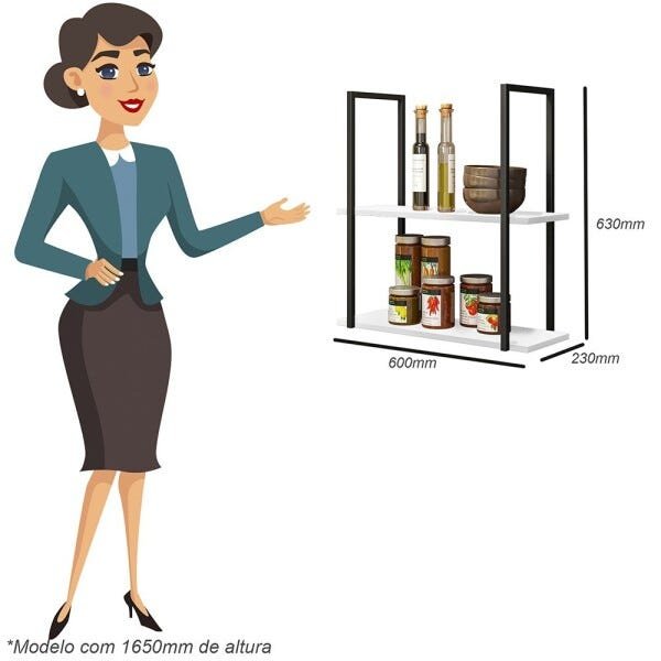 Kit 04 Prateleiras Decorativas Multiuso Industrial D01 Design Branco ...