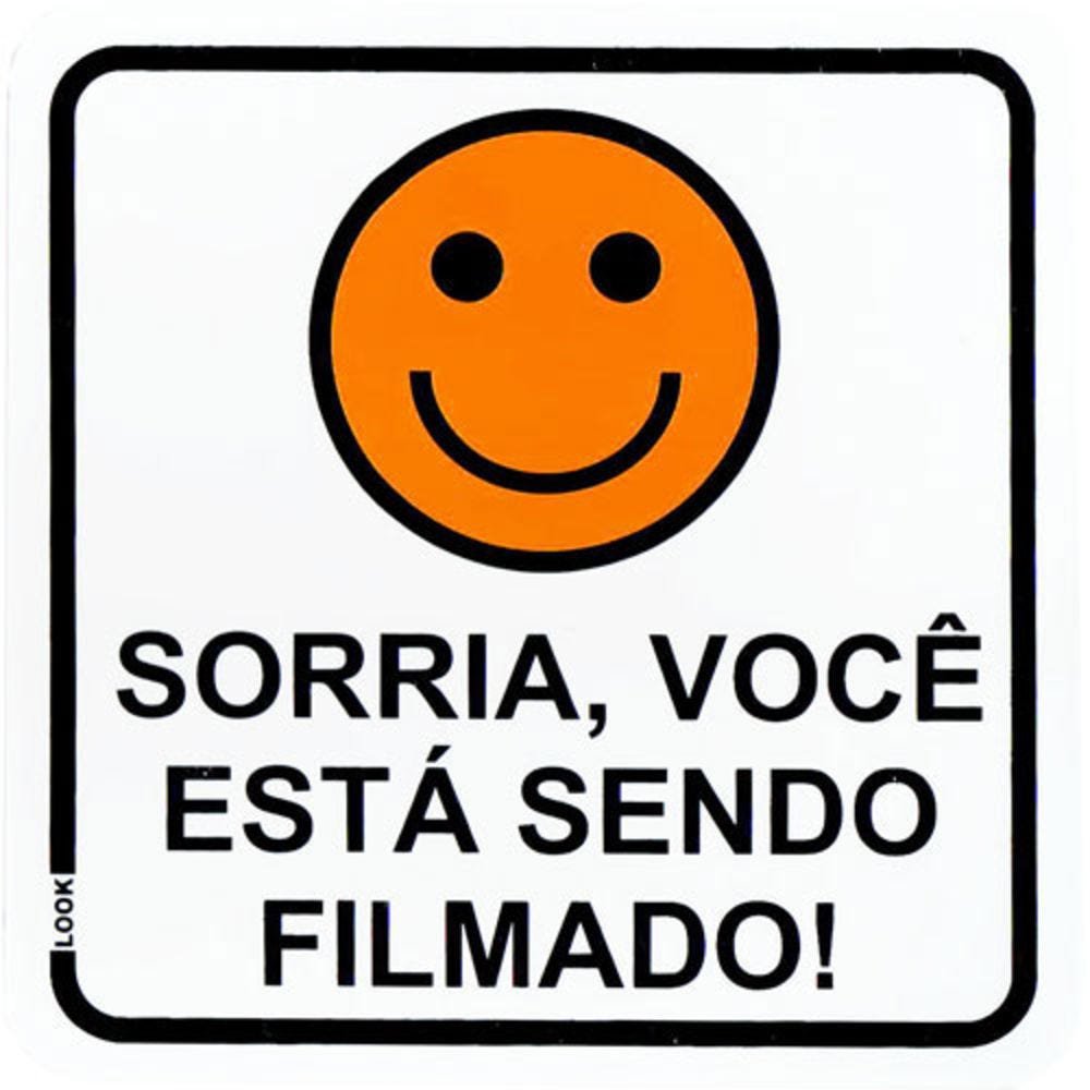 Placa de Sinalização Sorria/Filmado 15x15 Look | MadeiraMadeira