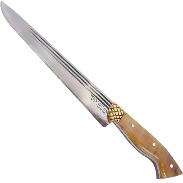Facão Faca Churrasco 10" Aço Carbono 1070 Full Tang Listrado Cabo ...