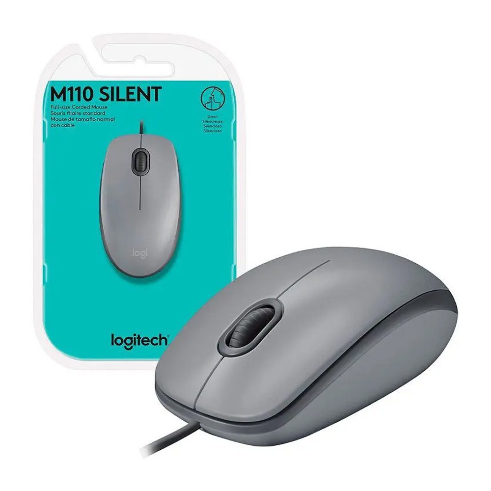 Mouse Logitech M110 Com Fio Silencioso USB-A Plug and Play Cinza ...
