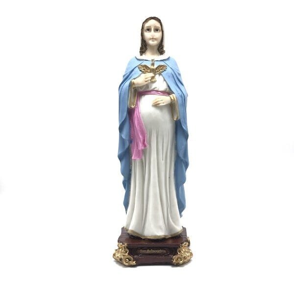 Imagem de Nossa Senhora Maria Grávida Resina Maciça 30 cm | MadeiraMadeira